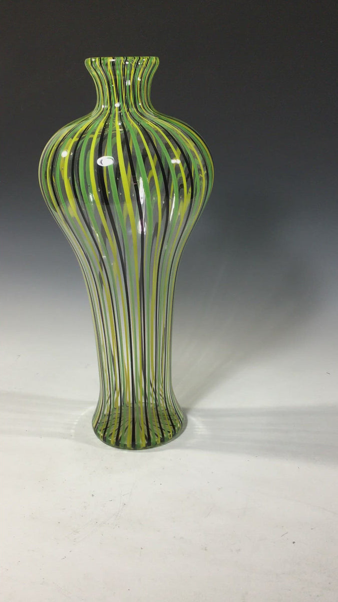 Yellow Black Green Vertigo Vase – John Gibbons Glass