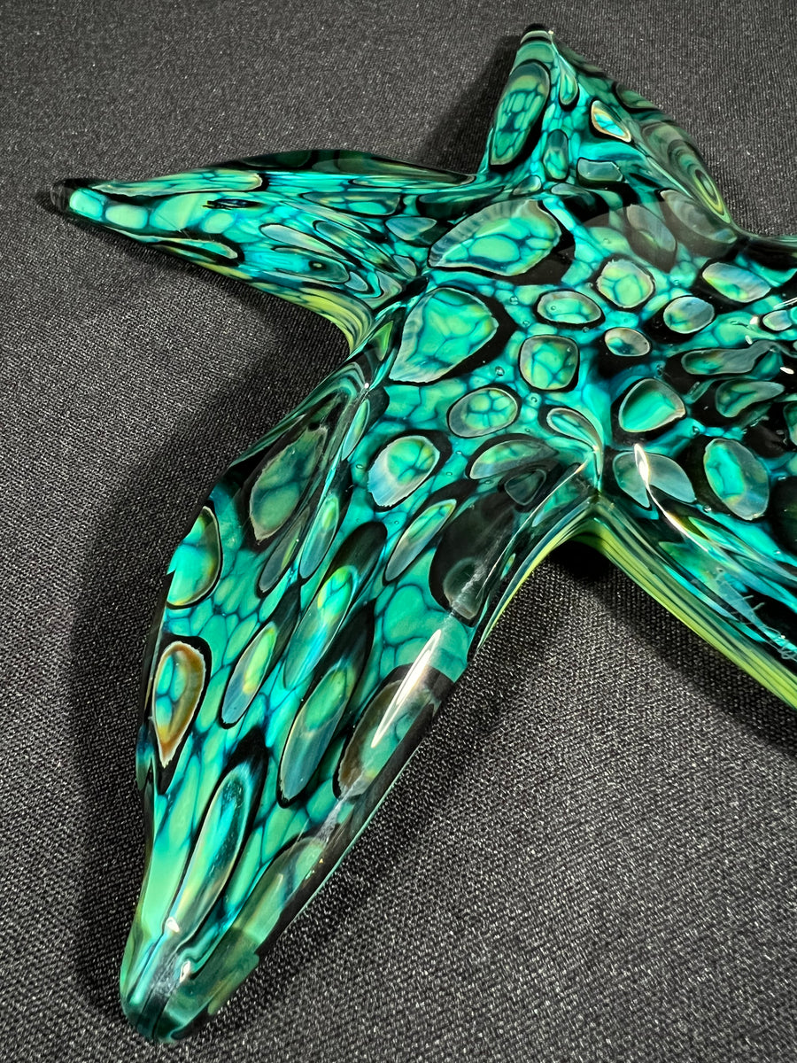 Giant Aqua Green Barnacle Starfish – John Gibbons Glass
