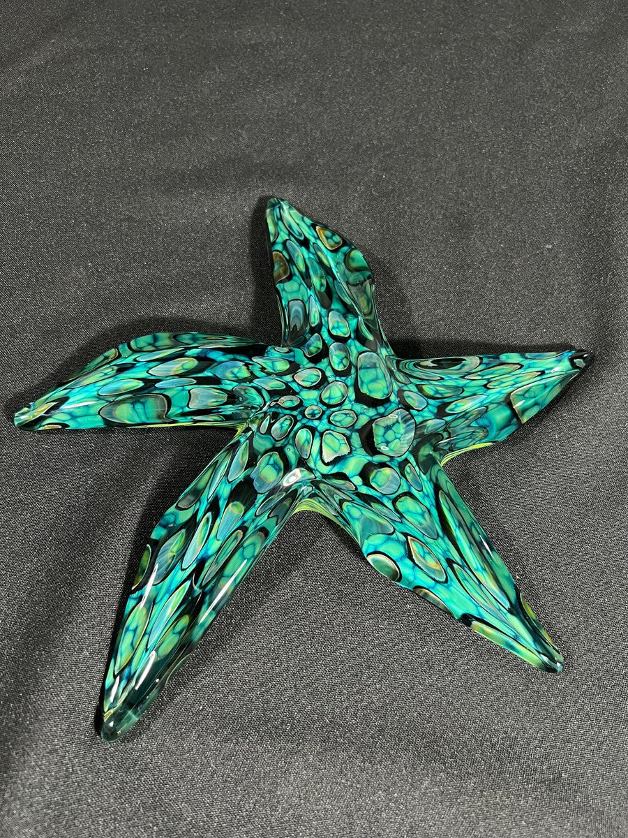 Giant Aqua Green Barnacle Starfish – John Gibbons Glass